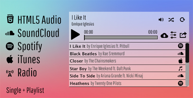All in One Audio and Radio Player